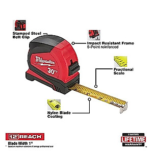 AGN 48-22-6630 Compact Tape Measure, 30'