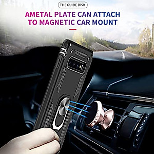 LeYi for Samsung Galaxy S10 Case [Not Fit S10 Plus], Samsung S 10 Case with [2 PCS] 3D Curved Screen Protector and Camera Lens Protector, Military-Grade Phone Case with Ring Stand for S10, Black