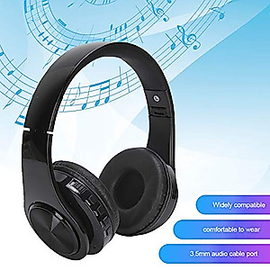 Bluetooth Headphones, Over Ear Wireless Bluetooth 5.0 Foldable Hi-Fi Stereo Bass Headphones with Microphone Gaming Headsets for Cell Phones, TV, PC and Traveling.(Black)