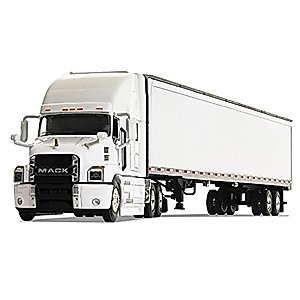 First Gear 1/64 Scale Diecast Collectible White/White Mack Anthem Sleeper Cab Tractor with 53' Trailer (#60-0367)