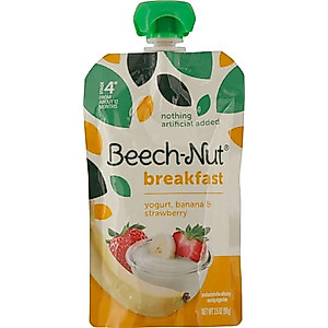 Beech-Nut Breakfast Stage 4 Toddler Food, Yogurt Banana & Strawberry, 3.5 oz Pouch