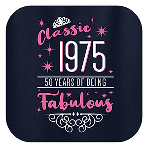 50th Birthday Party Supplies 50th Gifts 50th Birthday Gifts Classic 1975 50 Years Fabulous Long Sleeve T-Shirt 2XL Navy