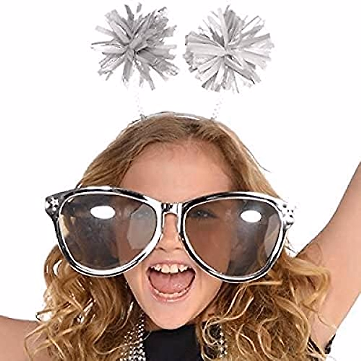 Amscan Pom Yarn Spings Head Bopper, 9" x 4 1/2", Silver