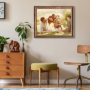 QEQRUG Rustic16x20 Frame Vintage Brown Poster Frames 16x20 Wall Mounting Picture Frames 2 Pack