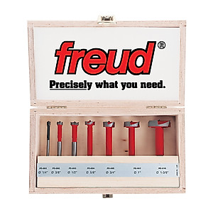 Freud FC-107: Seven Piece Carbide Forstner Drill Bit Set (1/4" to 1-3/8" Dia.)