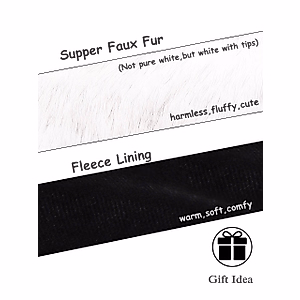 Faux Fur Headband with Elastic for Women's Winter Earwarmer Earmuff(One size,White)