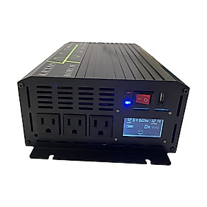 KRXNY 1000W Pure Sine Wave Power Inverter 12V DC to 110V 120V AC 60HZ with USB Port for Car/RV Home Solar System