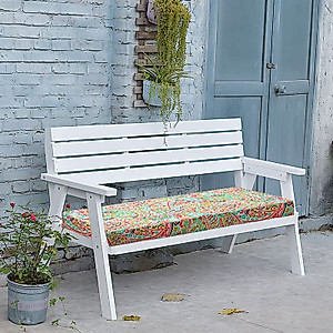 FUNHOME Outdoor Cushion Covers,42" x 18" x 3", No Insert! Patio Cushion Covers Replacement for Outdoor Furniture,Water Resistant Patio Bench Loveseat Cushion Covers 1 Pack, Melora Paisley(Covers ONLY)