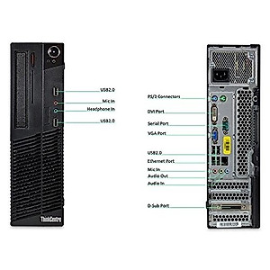 Lenovo ThinkCentre M72e Small Form Factor (SFF) Business Desktop, Intel Quad Core i5-3470 Up to 3.6GHz CPU, 8GB DDR3 RAM, 128GB SSD + 500GB HDD, DVD, WiFi, Windows 10 Pro (Renewed)