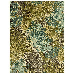 Mohawk Home Aurora Radiance Aqua Abstract Floral Area Rug, 7'6"x10', Blue/Green