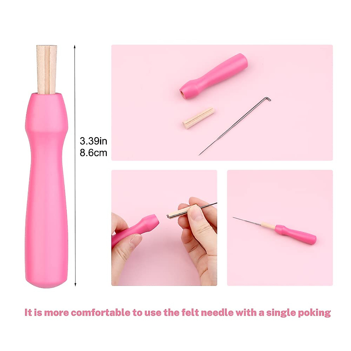 Needle Felting Kit,Needle Felting Pad,Needle Felting Tool with 6"x6"Needle Felting Mat,Felting Needles for Wool,Leather Finger Guards,Good for Any Felting