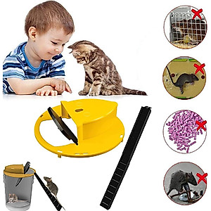 2 Pack Mouse Trap Bucket, Multi-Catch, Auto-Reset Bucket Lid Mouse Trap, Humane or Lethal, Flip Lid Mouse Traps Auto Reset, Indoor Outdoor, 5 Gallon Bucket Compatible (Without Barrel)