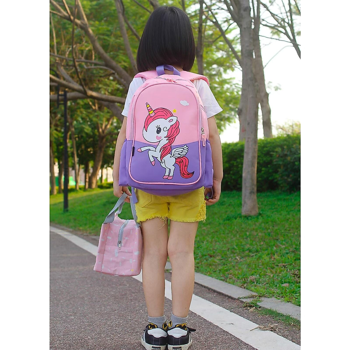POWOFUN Kids Preschool Kindergarten Backpack Lightweight Cool Cute Cartoon Travel Backpack With Lunch Bag For Boys Girls