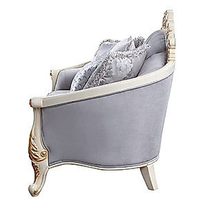 Acme Galelvith Fabric Upholstered Sofa with 5 Pillows in Gray