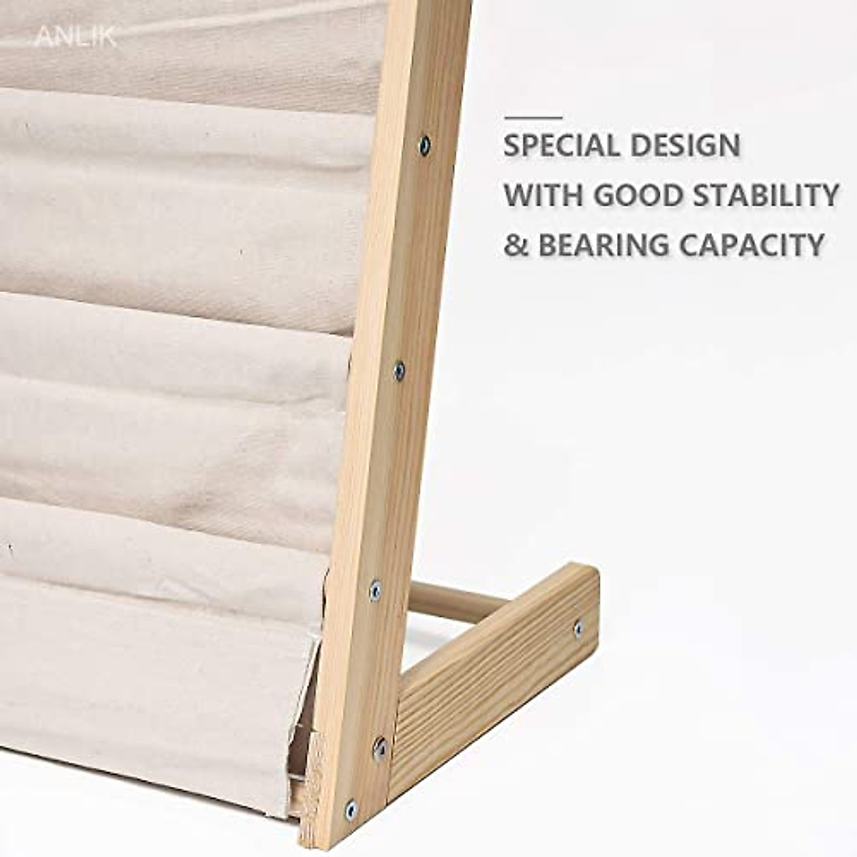 Morimoe Sling Bookshelf Kids Book Rack Storage, Natural Beige (Beige, W:75cm)