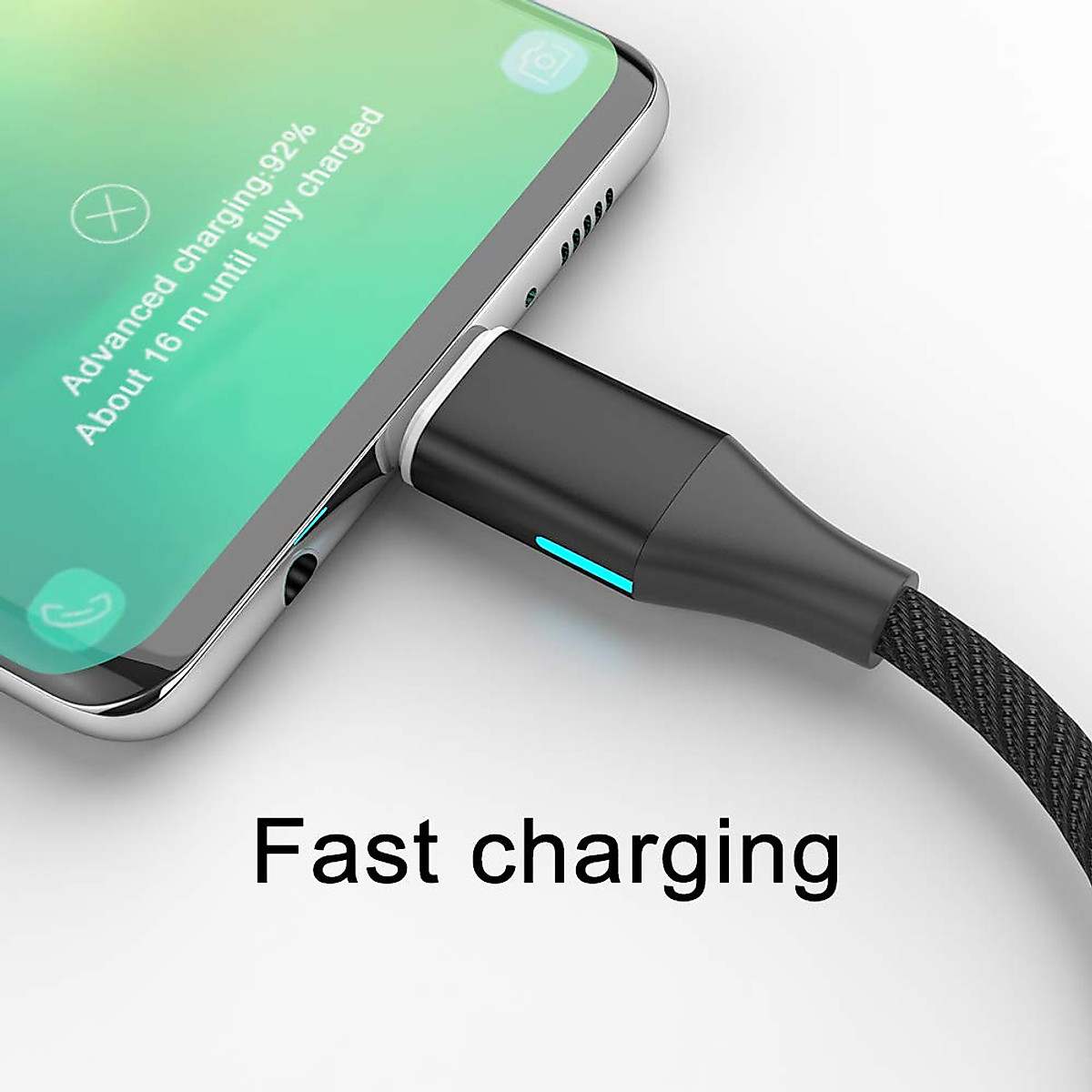 N. NETDOT Magnetic Charging Cable, Gen10 Nylon Braided 2-in-1 Magnetic Phone Charger Compatible with USB-C and Micro-USB Devices (3.3ft/3 Pack Black)
