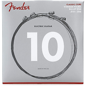 Fender Classic Core Electric Guitar Strings, Vintage Nickel, Bullet End, 3155R .010-.046