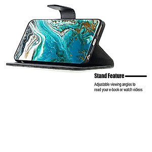 jioeuinly Vortex ZG65 Case Compatible with Vortex ZG65 Phone Case Cover Flip Stand Cover Stitching Style Wallet Case BF04 Black