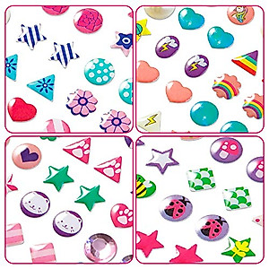 240PCS Sticker Earrings for Little Girls - 3D Gems Girls Sticker Earrings Self-Adhesive Glitter Craft Crystal Stickers, Stick on Earrings for Toddlers