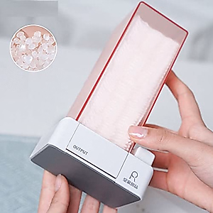 TTSITG Automatic Cotton Pad Dispenser, Square Press Out Cosmetic Cotton Makeup Removers Pad Holder Makeup Cotton Pads Organizer for Bathroom Vanity Countertop (Pink)