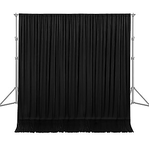 10x10FT Black Background, UTEBIT Black Backdrop for Photography, Polyester Photo Backdrops Cloth for Photography, Black Curtain Backdrop for Photoshoot/Portraits/Video Studio/Film