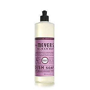 MRS. MEYER'S CLEAN DAY Liquid Dish Soap, Biodegradable Formula, Peony, 16 fl. oz