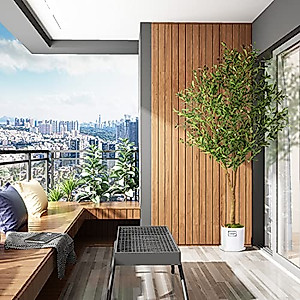 OXLLXO 6ft Full Artificial Olive Tree (72in) with Plastic Nursery Pot Faux Olive Silk Tree, Fruits Fake Plant for Office House Farmhouse Living Room Home Decor (Indoor/Outdoor)