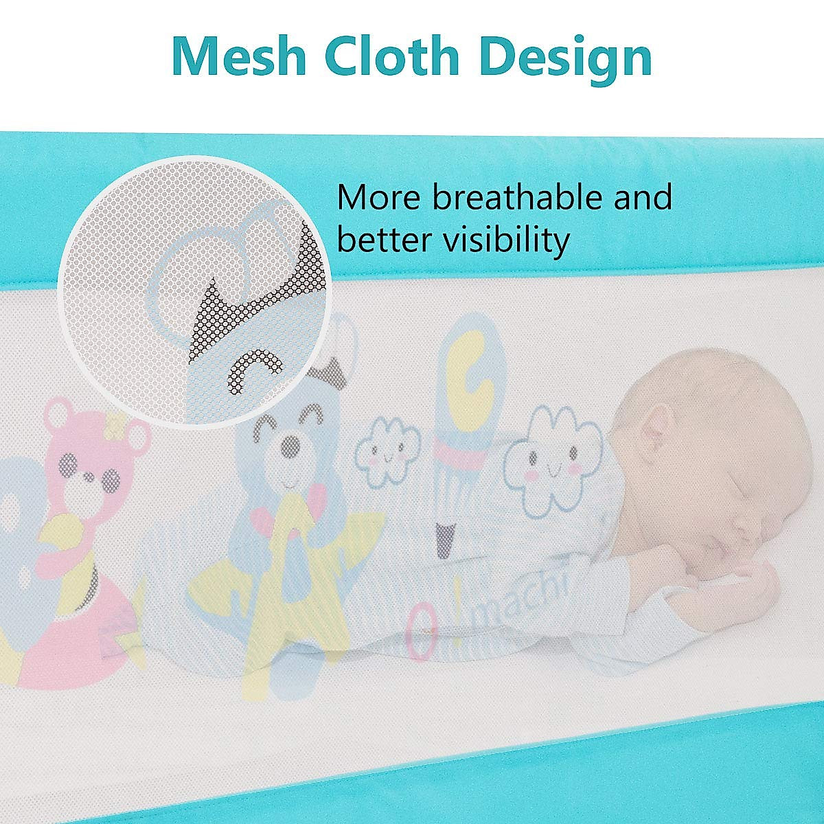 BABY JOY Bed Rails for Toddlers, 69 Inch Extra Long w/Safety Straps, Swing Down Safety Bed Guard for Convertible Crib, Folding Baby Bedrail for Kids Twin Double Full Size Queen & King Mattress (Blue)