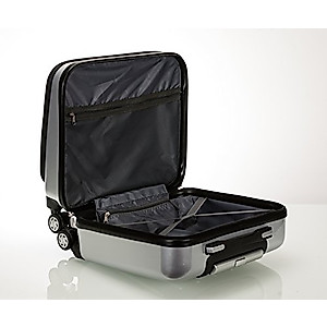 Rockland Revolution Hardside Rolling Computer Case, Silver, Carry-On 17-Inch
