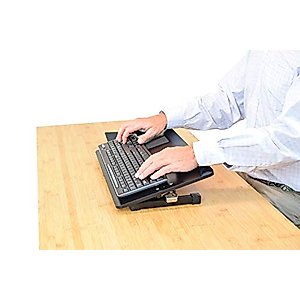 KT3 Ergonomic Computer Keyboard Stand Adjustable Height Angle Negative Tilt for standing up raise keyboards to standing height sit stand up on desk riser holder tray platform lift above desk black