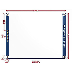 waveshare 4.2inch E-Ink Display Module Compatible with Raspberry Pi 5/4B/3B/Zero/Zero W/Zero 2W/Pico/Pico W/Pico WH, 400x300 Resolution Three-Color SPI Interface