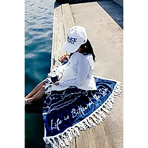 Pavilion - Life is Better at The Lake 50" x 60" Luxury Sherpa Tassel Raised Text Throw Blanket Housewarming Apartment Warming Cottage Lakehouse Gift - Threaded Together