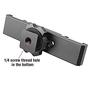 Dual Cold Shoe Mount Bracket,Chromlives Dual Hot Shoe Extension Bar,Cold Shoe Mount Plate Adapter,Aluminum Dual Shoe Extension Bracket with Cable Slot Bayonet for Microphone,Led Video Light,Monitors