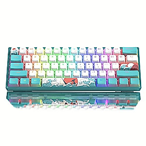 Womier 60% Percent Keyboard, WK61 Mechanical RGB Wired Gaming Keyboard, Hot-Swappable Keyboard with PBT Keycaps for Windows PC Gamers - Linear Red Switch