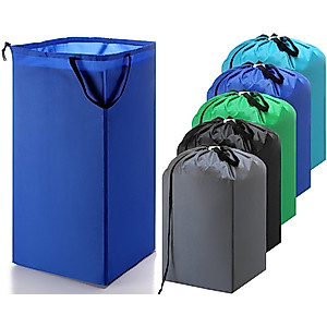 SilTriangle 5 Pack Washable Travel Laundry Bag with Handles and Drawstring 13.7 x 36 Inch Nylon Laundry Bag Dirty Laundry Sack Fit Laundry Basket or Clothes Hamper for Traveling Clothes Storage