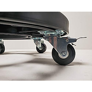 Big Roll; Easy Rolling; Decorative,Heavy Duty Plastic;Patio Caddy Plant and Pot Mover; 360° Swivel Locking Wheels; Durable Plastic; Indoor, Outdoor Home and Garden Tool;16 Inch (Black)