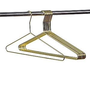 Quality Gold Modern Extra Heavy Duty Metal Hangers – Clothing Thin Compact Hanger – Coated Metal Hangers for Wardrobe – Shirt Pants Slim Hanger - 10 Pack