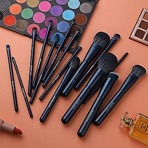 Makeup Brush Set, EIGSHOW Professional Makeup Brushes Kit Foundation Powder Concealers Eye Shadows Makeup 15 Piece for Eye Face Liquid Cream Cosmetics Brushes Kit (BLUE)