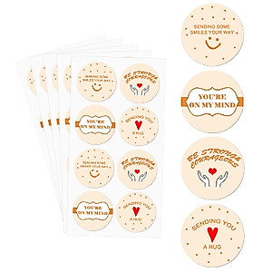 1.5 Inch Thinking of You Stickers 4 Unique Designs Greeting Envelope Seals,Friendship Stickers,Evelope Seals.
