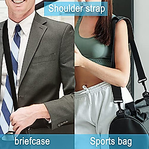 Askuko Shoulder Strap 56 Inch, Universal Adjustable Shoulder Belt Replacement Laptop Bag Shoulder Strap with Metal Hooks for Briefcase, Laptop Messenger Crossbody Bag, Luggage Duffel Camera, Black