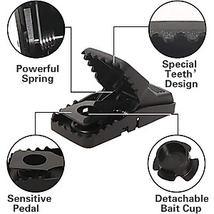 Mouse Trap, 12 Pack Mouse-Traps-Indoor-for-Home Quick Effective Sanitary Safe Mouse Catcher & OWLTRA Indoor Electric Mouse Trap, Instant Kill Rodent Zapper with Pet Safe Trigger, Black, Small