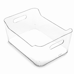 BINO | Plastic Storage Bins, Large | The SOHO Collection | Multi-Use Organizer Bins | Built-in Handles | BPA-Free | Pantry Organization | Home Organization | Fridge Organizer | Freezer Organizer