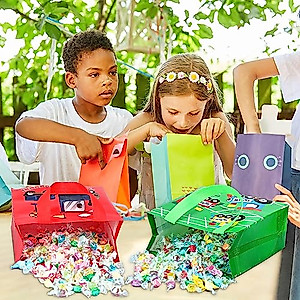 Pinkunn 20 Pieces Reusable Mini Train Party Tote Bags 6 Designs Gift Reusable Bags with Long Handles Gift Bag Goodie Treat Bags with Handles Party Favor