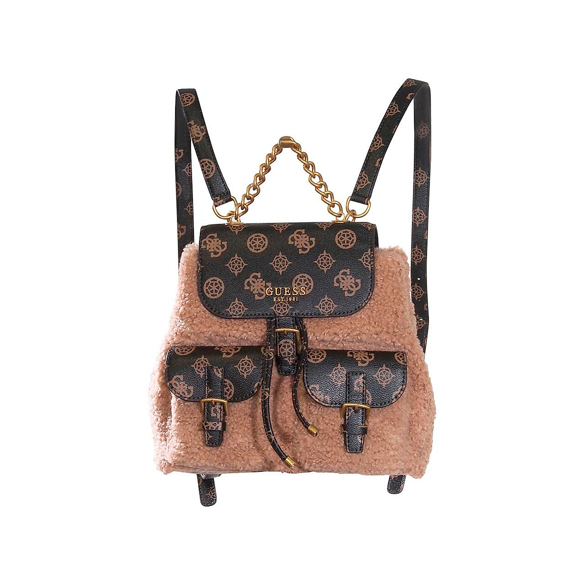 GUESS No Limit Flap Backpack, Mocha Multi