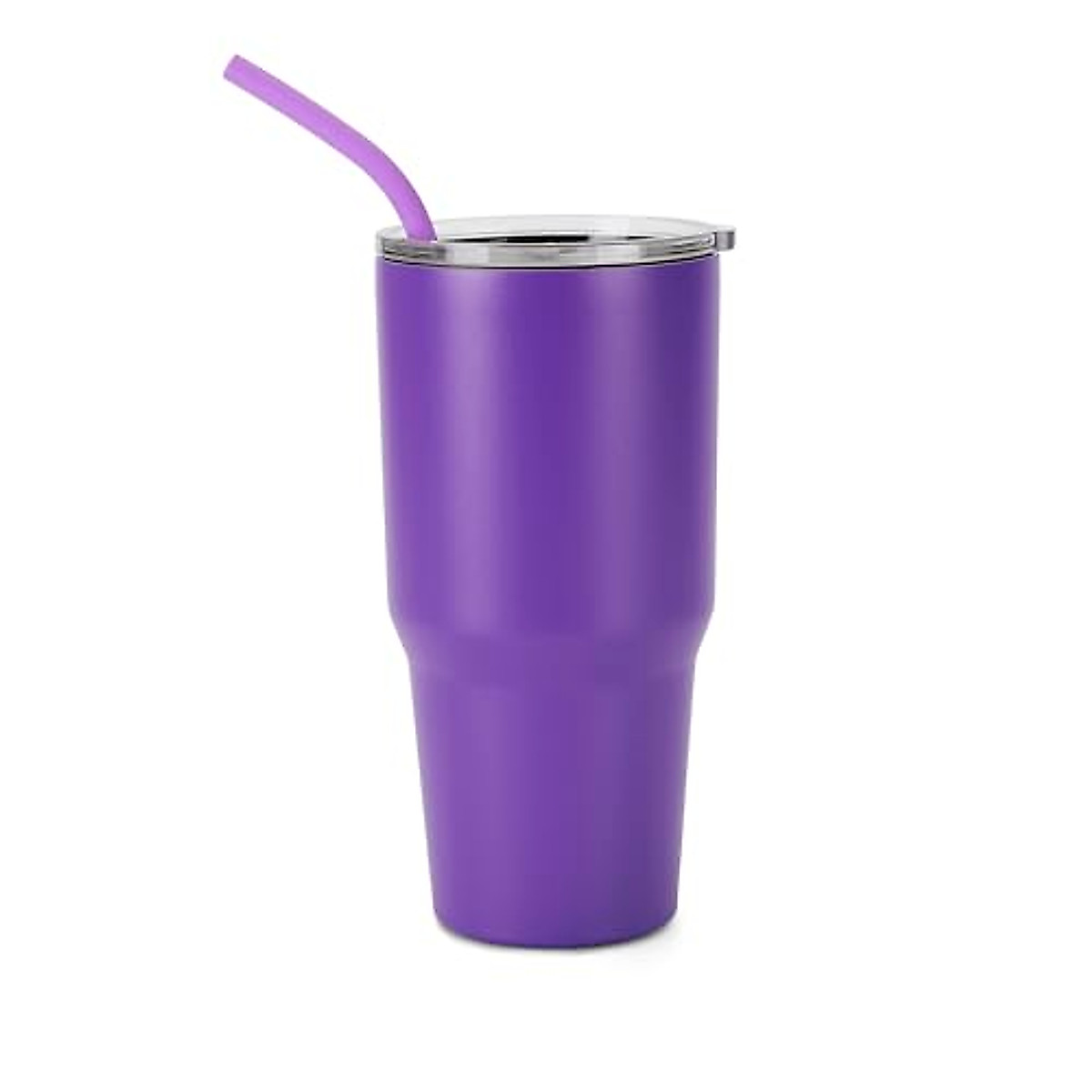makerflo 30 oz Purple Powder Coated Tumbler Pack of 1 with Upgrad Handle Option, Includes a Sliding Splash & Leak Proof Lid, Ideal for Craft, Personalization (Laser Engraving, UV DTF, Epoxy, Vinyl)
