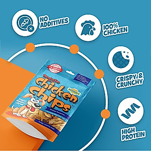 Chip's Naturals Doggie Chicken Chips Small 4 oz All Natural High Protein Low Calorie Healthy Dog Treats, Grain Free Gluten Free USDA Inspected & Approved Chicken Treat for Dogs, Pet Supplies