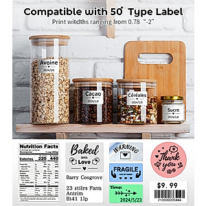 Phomemo M110 Label Maker, Barcode Printer, Bluetooth Portable Thermal Label Printer for Small Business, Sticker Printer Inkless Labeler for Address, Logo, Clothing, Mailing, for PC & Phone