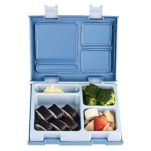 Acupteatech Lunch Bento Box, Leak Proof 4-Compartment Food Container 1200ml Large Capacity, BPA Free, Portion Meal Prep Snack Packing, Durable Perfect for Picnics, Camp, Travel—Blue