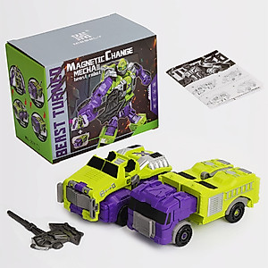 MIEBELY Transforming Robot Toys for 3 4 5 6 7 Year Old Boys Gorilla Magnetic Assembly Toddler STEM Action Figure, All in One Design Transform in Vehicle, Animal Robot, Kid Gifts for Birthday Christmas