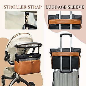 miss fong Breast Pump Bag Diaper Bag tote Pump Bag, Baby Diaper Bag Leather for working moms, Fit Most Breast Pumps Spectra S1,S2,Medela with Changing Station and Shoulder Strap